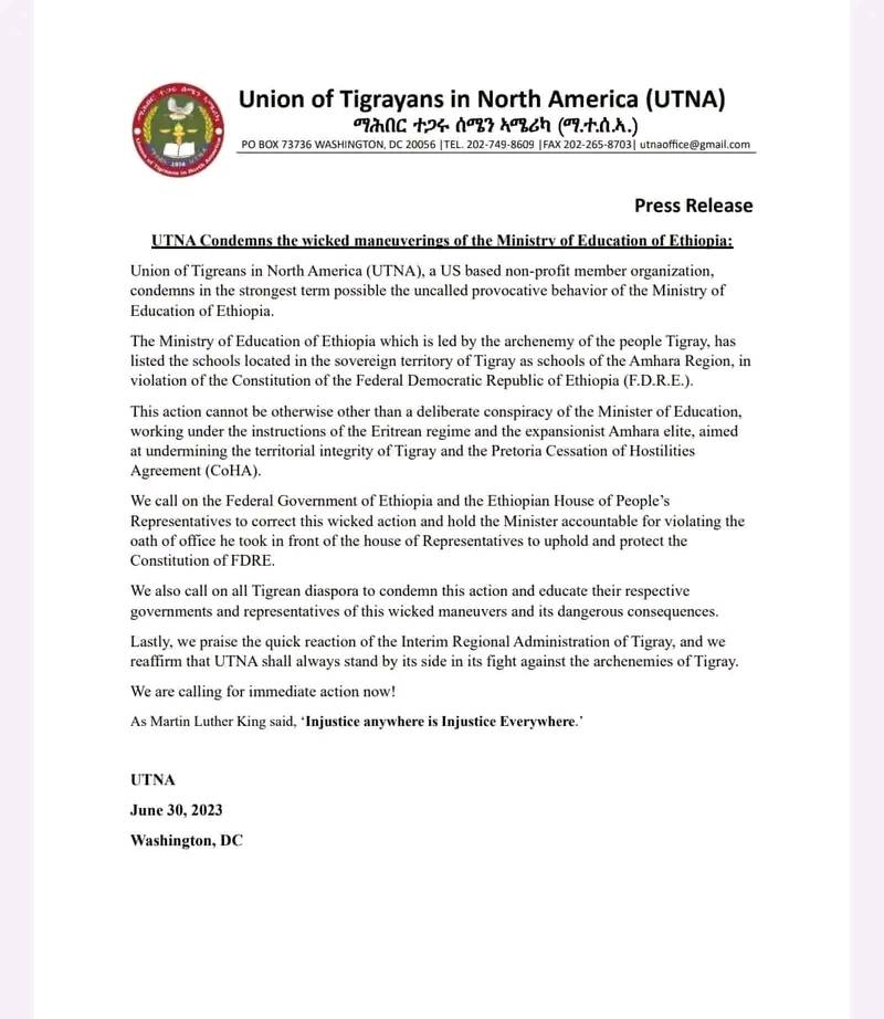#PressRelease UTNA Condemns the wicked maneuverings of the Ministry of ...